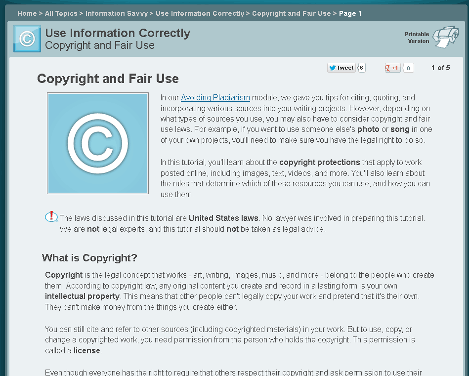 Copyright And Fair Use - Technology Curriculum
