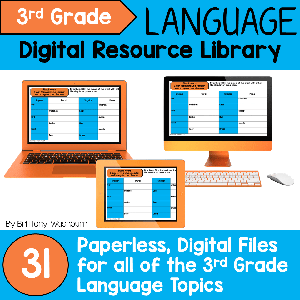 3rd Grade Language Standards Digital Resource Library Technology 