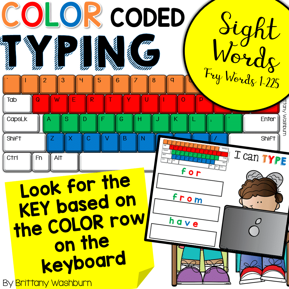 Color Coded Typing - Sight Words - Technology Curriculum