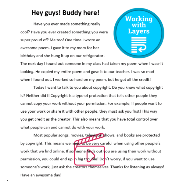 Word Processing Working with Layers - Technology Curriculum