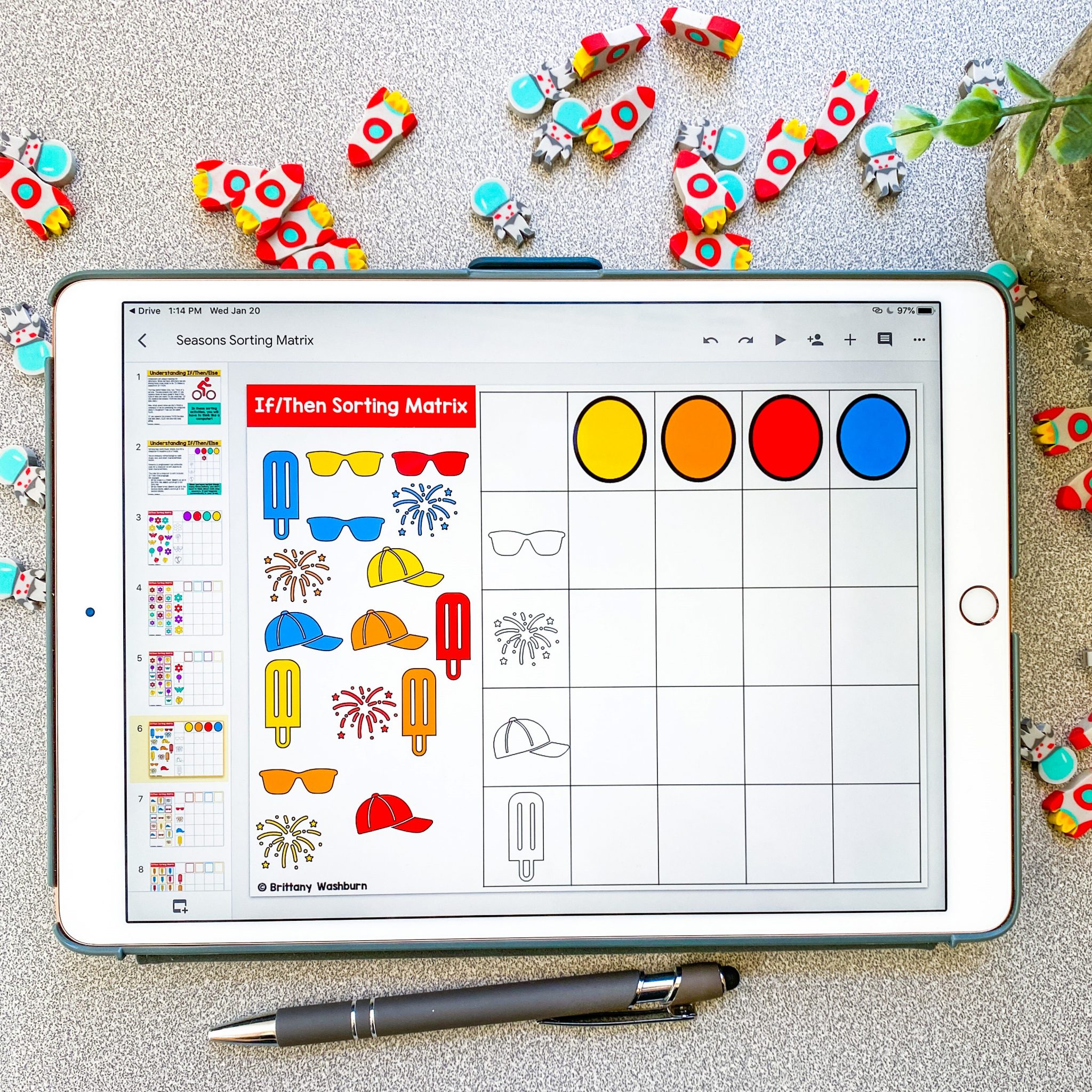 Sorting Matrix Coding 4 Seasons Conditionals Technology Curriculum